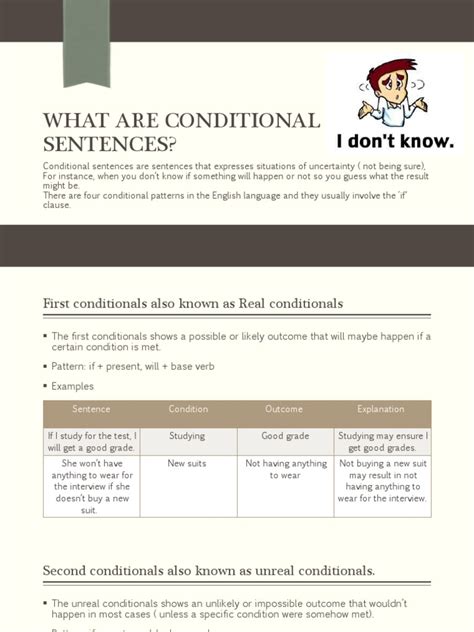 Real And Unreal Conditionals Pdf