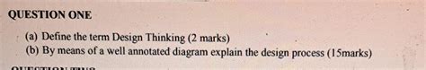 Solved Question One A Define The Term Design Thinking Chegg