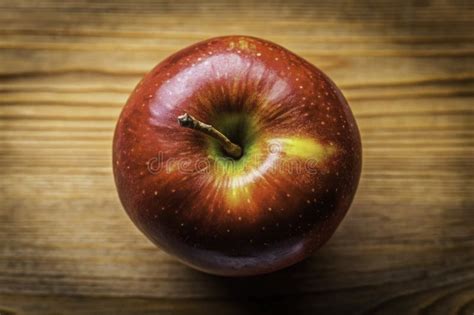 Vibrant Red Macintosh Apple Closeup Aerial View Perfect For Food