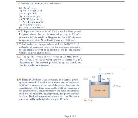 Solved Perform The Following Unit Conversions A Chegg