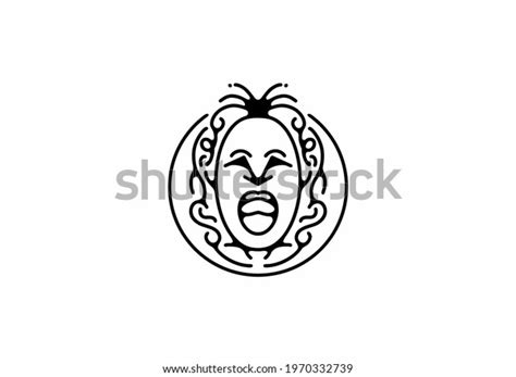 Human Face Black Line Art Illustration Stock Vector Royalty Free