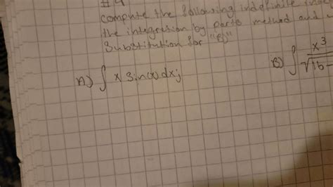 Solved Compute The Following Indefinite Integrals With The