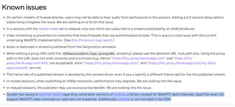 Vulnerable Webrtc Version · Issue 444 · Opentokopentok Android Sdk