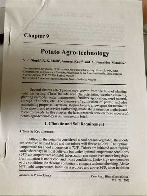 Pdf Agro Technology Of Potato Production