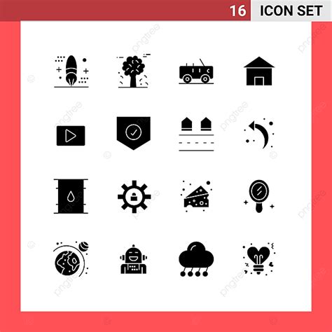 16 Universal Solid Glyph Signs Symbols Of Hut Military Arctic Cottage Png And Vector With
