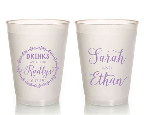 Custom Party Cups Monogrammed Wedding Cups Frosted Plastic Etsy