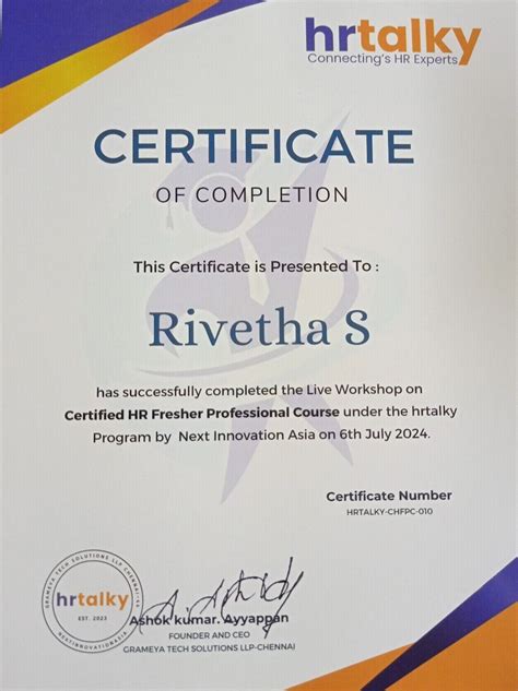 Rivetha Sakthivel On Linkedin I Am Happy To Share That I Recently