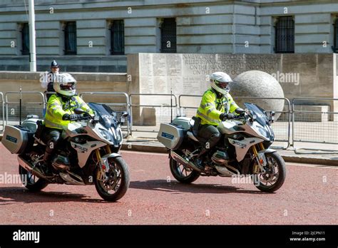 Police Special Escort Group Motorcyclists In London England United Kingdom On Wednesday May