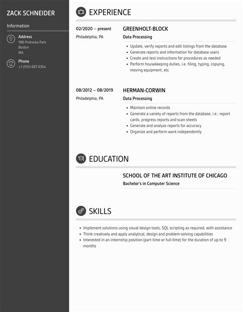 Data Processing Resume Samples Velvet Jobs