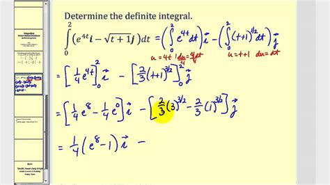 Definite Integration Of Vector Valued Functions Youtube