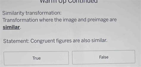 Solved Warm Up Continued Similarity Transformation Transformation