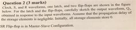 solved question 2 3 marks clock s and r waveforms one