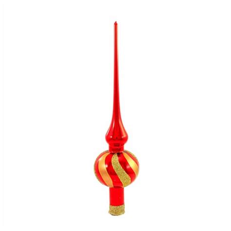 Sbk Ts Holiday Red And Gold Swirls Tree Topper Feather Tree Glitter