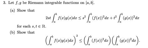 solved 3 let f g be riemann integrable functions on [a b]