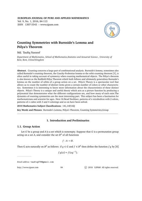 pdf counting symmetries with burnside s lemma and pólya s theorem