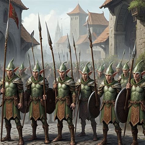 Stl File City Elf Spearmen Command Group 🏙️ ・3d Printable Design To