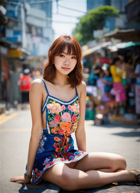 Lexica Front View Beautiful Hong Kong Lady With Freckles Age 23