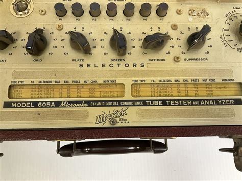 Lot Vintage Hickok Tube Tester Analyzer Model 605A