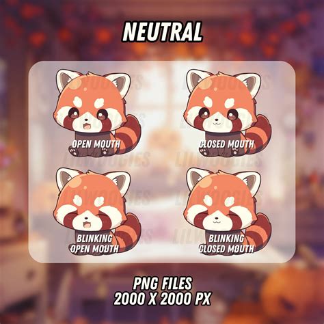 Chibi Red Panda Pngtuber Kawaii Ready For Twitch Vtuber Avatar