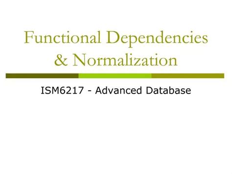 Ppt Functional Dependencies Normalization Powerpoint Presentation