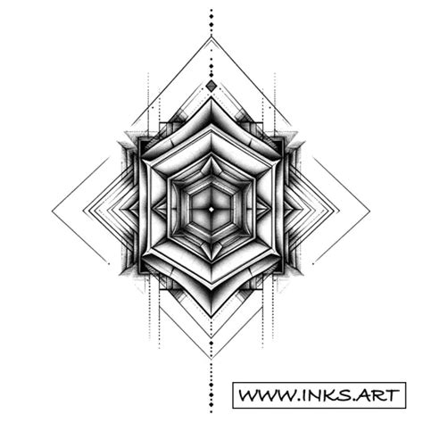 Tattoo Design Geometric Tardis With Hexagonal Patterns Style Geometric