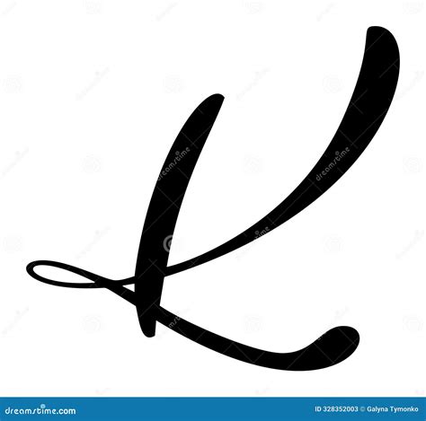 Hand Drawn Vector Calligraphy Letter Capital K Script Font Logo Initials Handwritten Brush