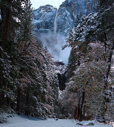 Yosemite Falls In Winter California National Parks Yosemite Falls