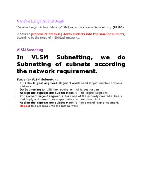 Variable Length Subnet Mask Pdf Pdf