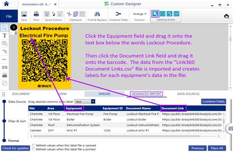Bulk Print Link360 Qr Codes Using Brady Workstation Brady Support