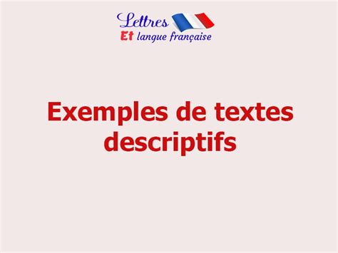 Exemple De Texte Descriptif