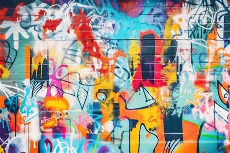 Premium Ai Image Abstract Graffiti Wall Art Background Ai Generative