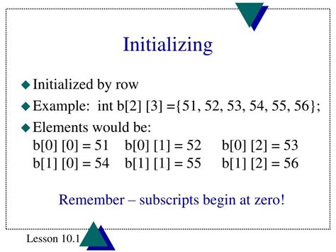 PPT Chapter 10 Multi Dimensional Numeric Arrays PowerPoint