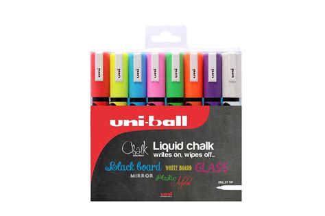 Hp00052257 Uni Ball 5m Liquid Chalk Markers Assorted Pack 8 Hope