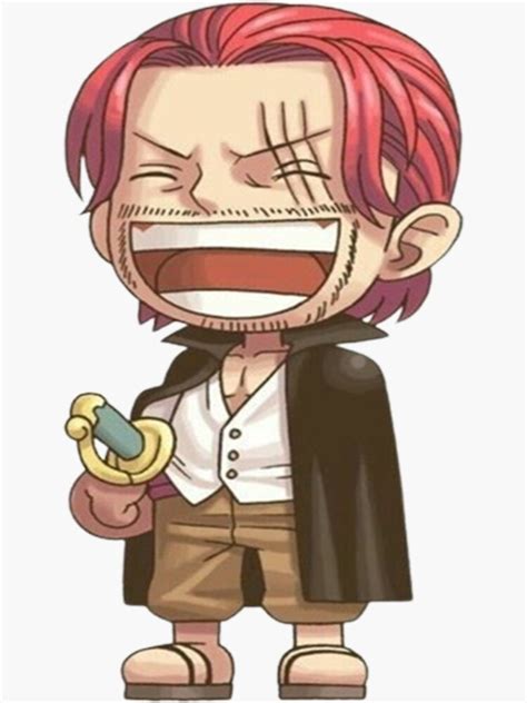 Chibi Anime One Piece Shanks Sticker By Linamercata0428 Redbubble