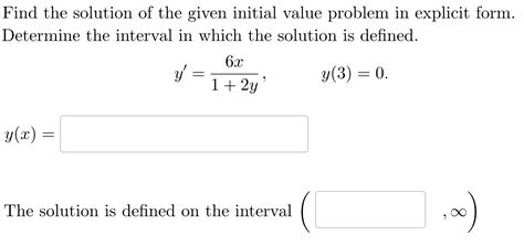 Solved Find the solution of the given initial value problem | Chegg.com