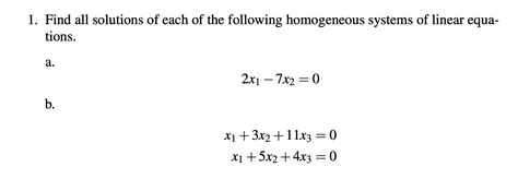 Solved 1 Find All Solutions Of Each Of The Following