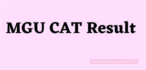 Mgu Cat Result 2024 Download Link Check Mgu Cat Result Score Card