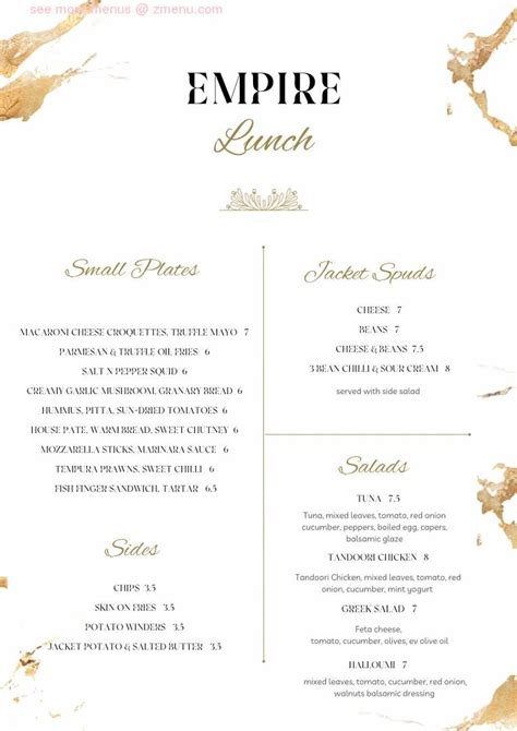 Online Menu Of Empire Restaurant Glossop United Kingdom Sk13 8bh Zmenu