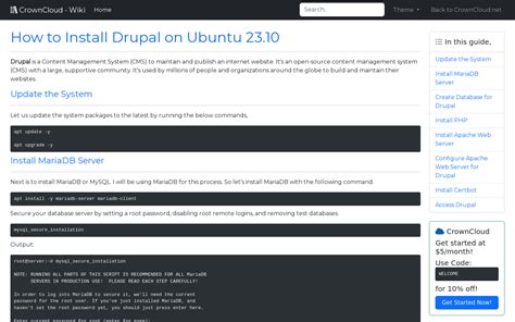 Crowncloud Wiki How To Install Drupal On Ubuntu 23 10