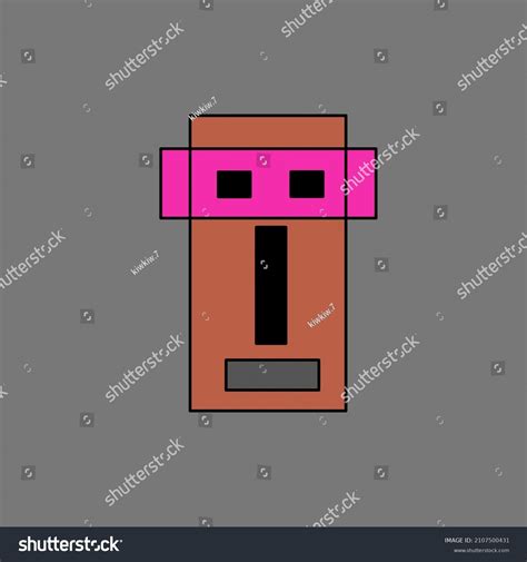 Characters Made Rectangles Squares Design Stock Illustration 2107500431 Shutterstock