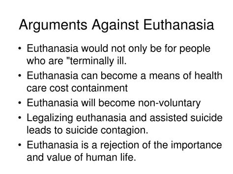 Ppt Arguments Against Euthanasia Powerpoint Presentation Free