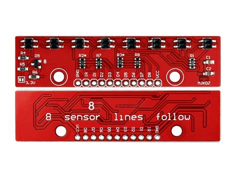 Sensor De Refletância Digital Similar Qtr 8rc Com 8 Sensores Infravermelhos De Linha Usinainfo