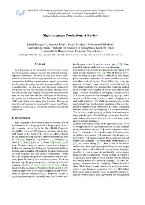 Language Pdf 99863 Rastgoo Sign Language Production A Review Cvprw 2021 Paper