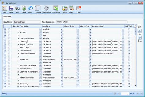 Financial Report Designer Row Designer Changes Delete Buttons