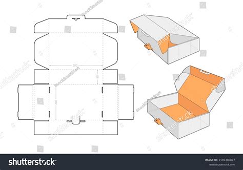 Cardboard Box Assembly Unwrapped Pack Blueprint Stock Vector Royalty Free 2192380827