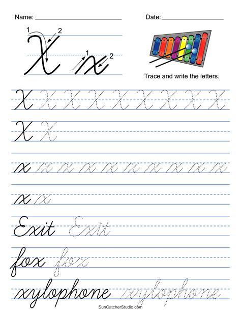 Printable Cursive Handwriting Worksheets Practice Letters Free Printables Lettering Svg