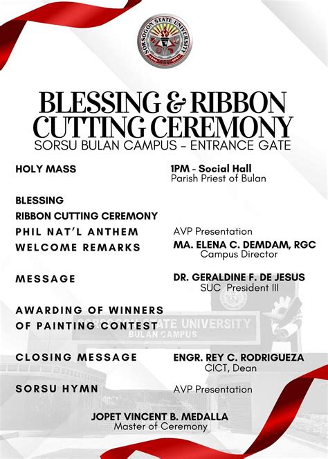 Ribbon Cutting Ceremony Program