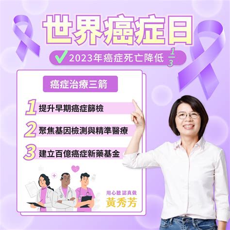 黃秀芳 💜🎗世界癌症日 定期檢測守護健康🎗💜 ＃癌症