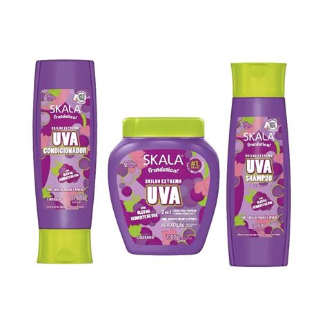 Kit Completo Skala Frut Stica Uva Shampoo E Cond Ml Creme De Tratamento Kg Shopee Brasil