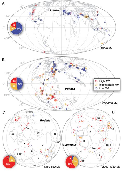 Paleogeographic Maps Of Metamorphic Occurrences Data In All Panels Are